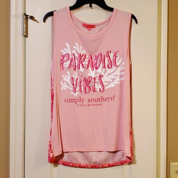 Simply Southern | Tops | Simply Southern Pink Paradise Tank | Poshmark